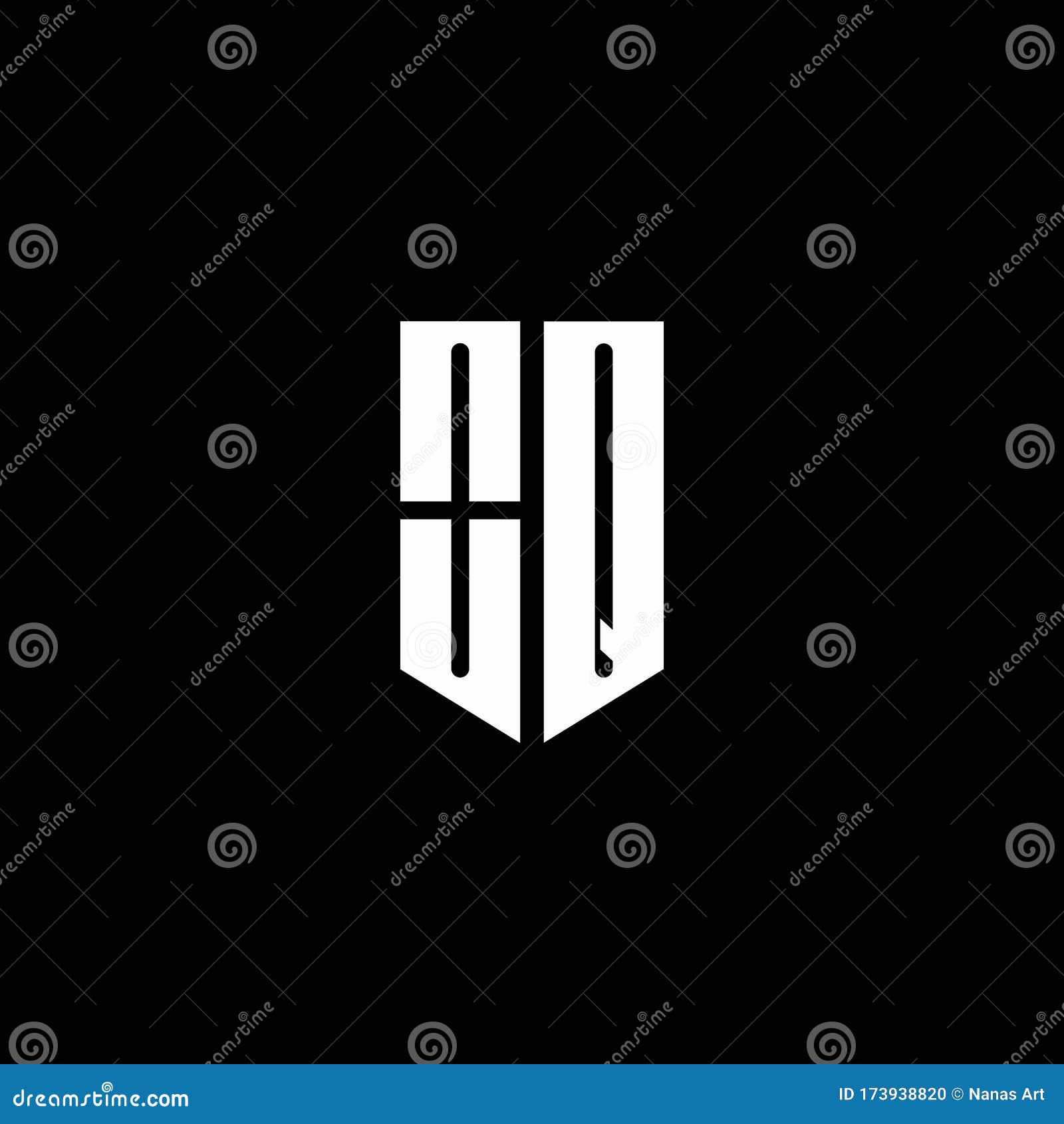 OQ Logo Monogram with Emblem Style Isolated on Black Background Stock ...