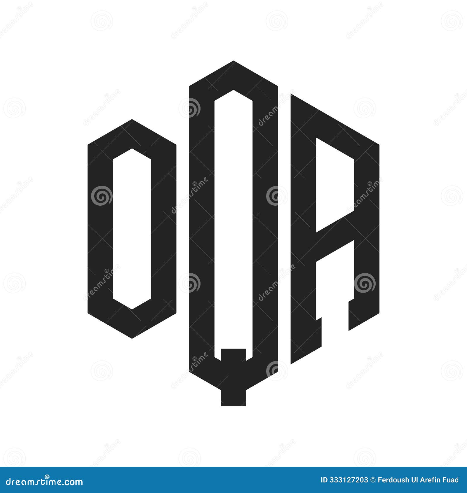 OQA Logo Design. Initial Letter OQA Monogram Logo Using Hexagon Shape ...