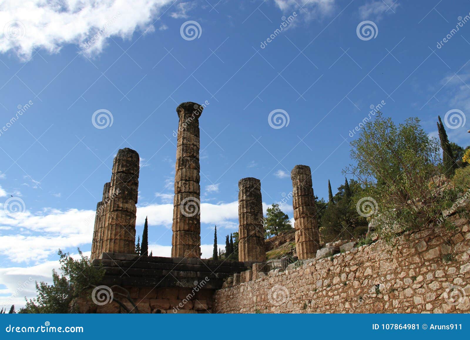 Oracle at Delphi, stock image. Image of monument, facade - 107864981