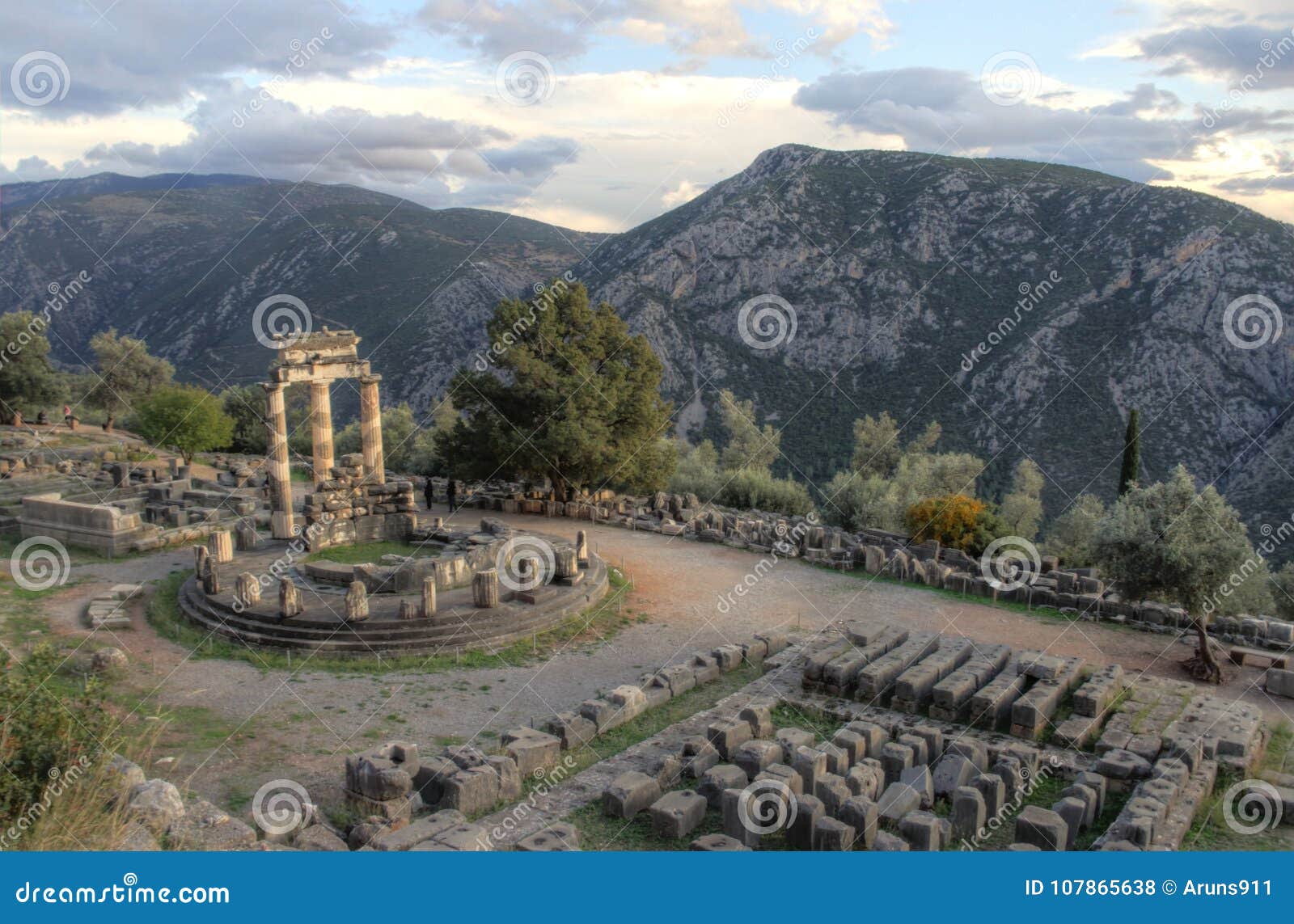 Oracle at Delphi, stock photo. Image of circular, landscape - 107865638