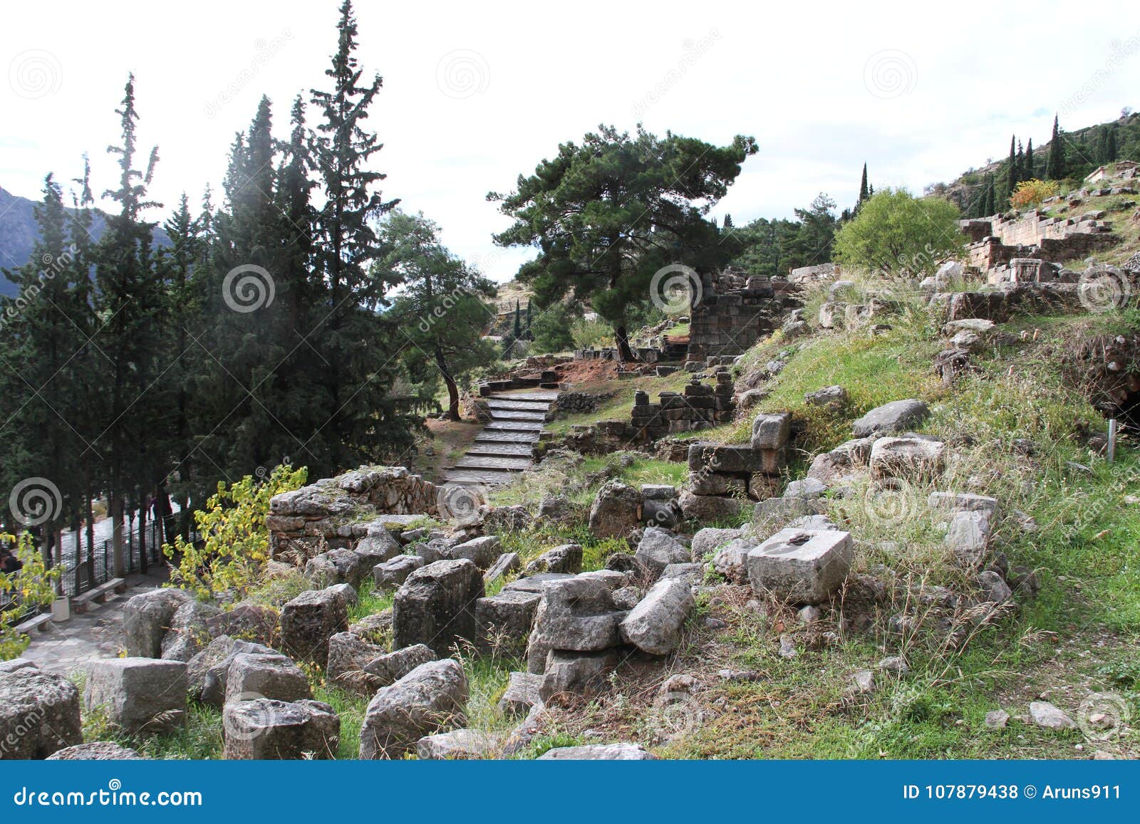 Oracle at Delphi, stock photo. Image of europe, ruins - 107879438