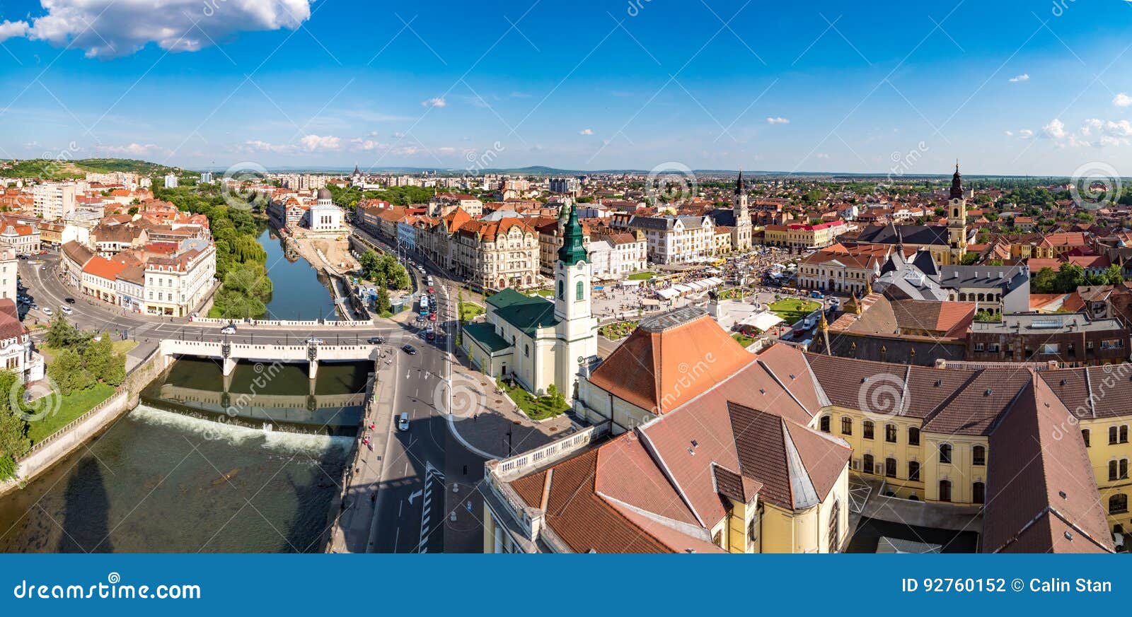 Oradea city panorama editorial photography. Image of aerial - 92760152