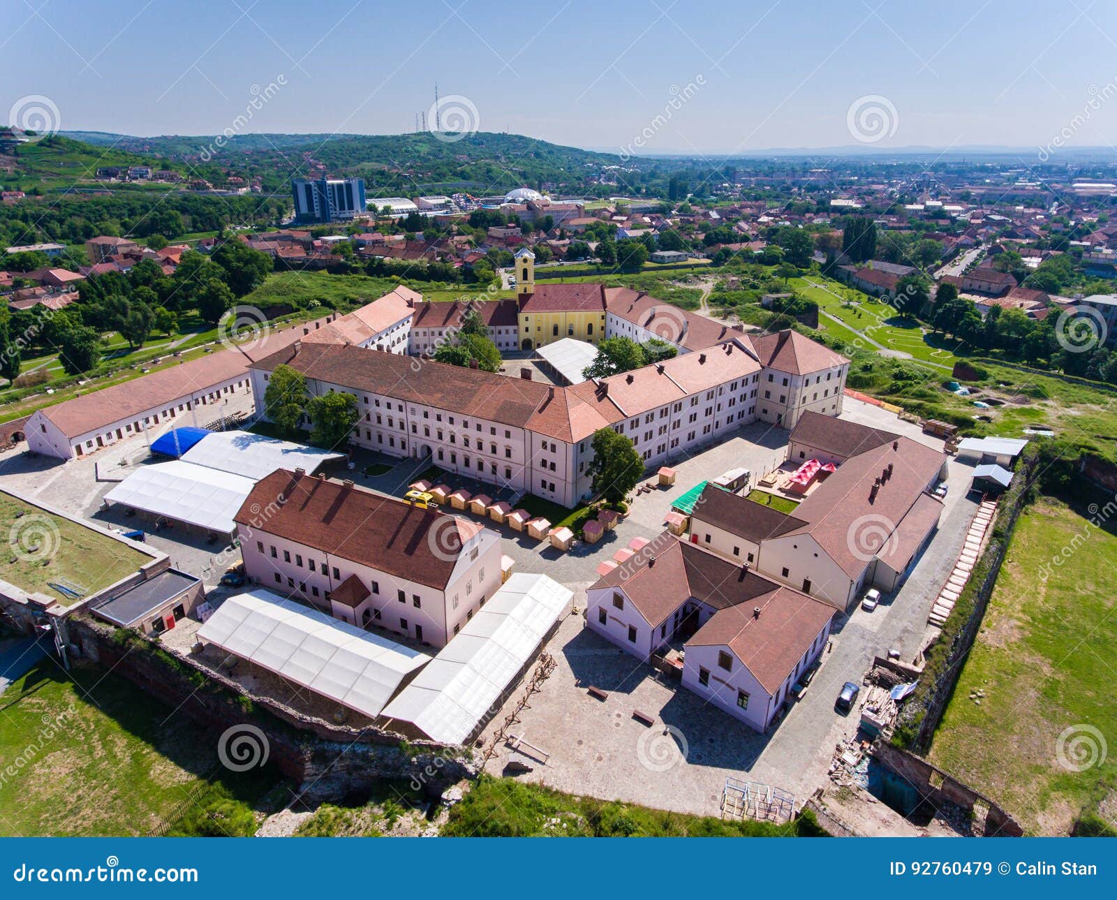 Oradea Fortress Aerial View Editorial Stock Image - Image of drone ...