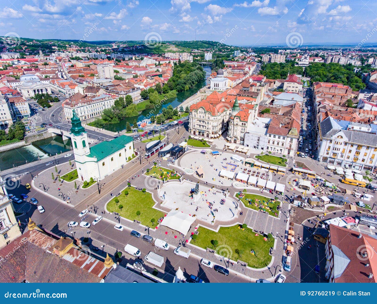 Oradea main city square stock image. Image of cris, place - 92760219
