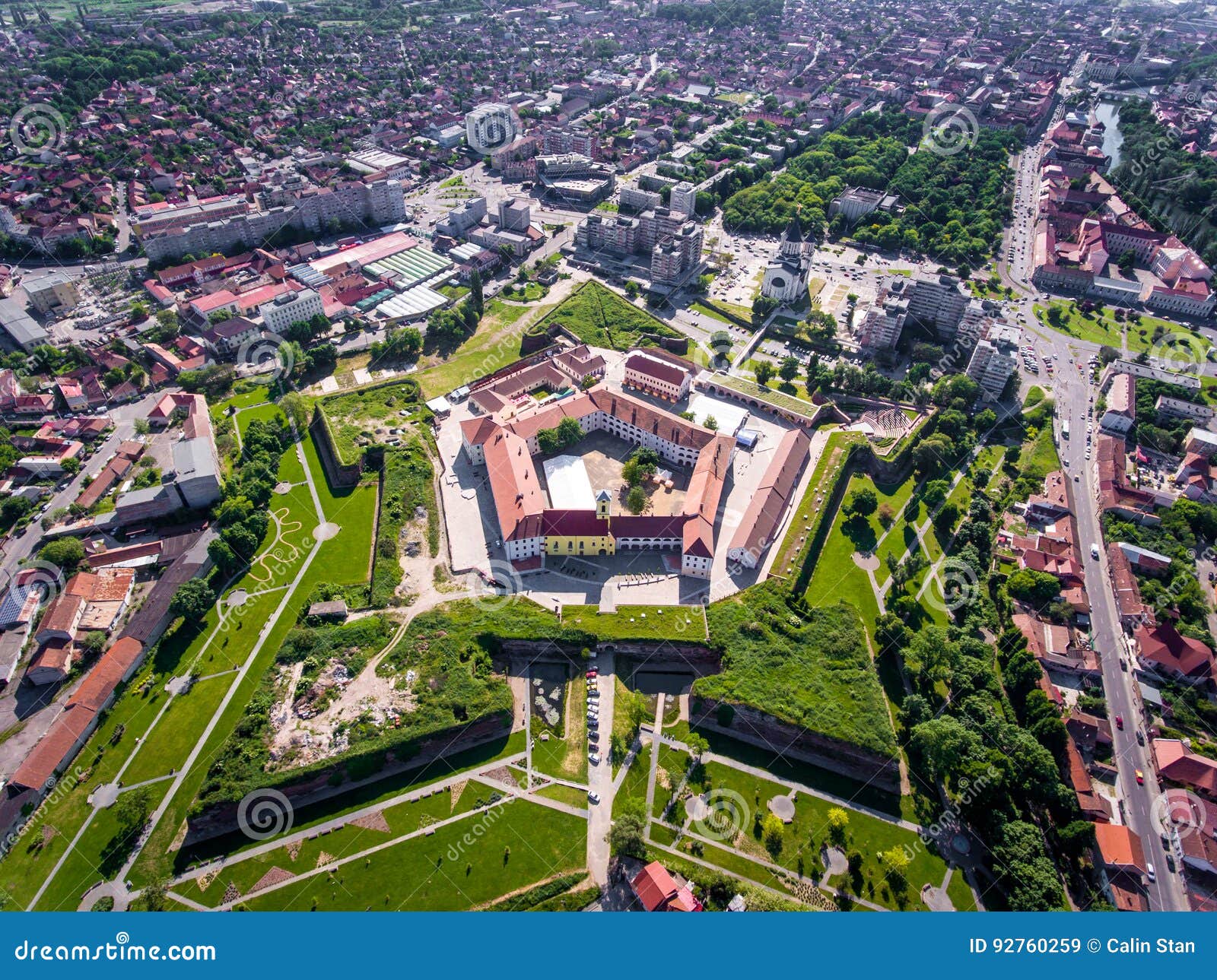 Oradea Medieval Fortress from Above Stock Image - Image of clouds ...