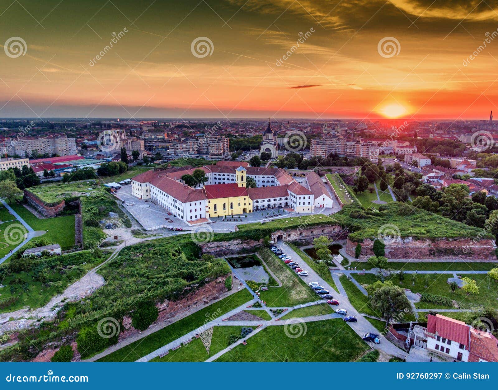 Oradea Sunset Over Medieval Fortress Editorial Photography - Image of ...