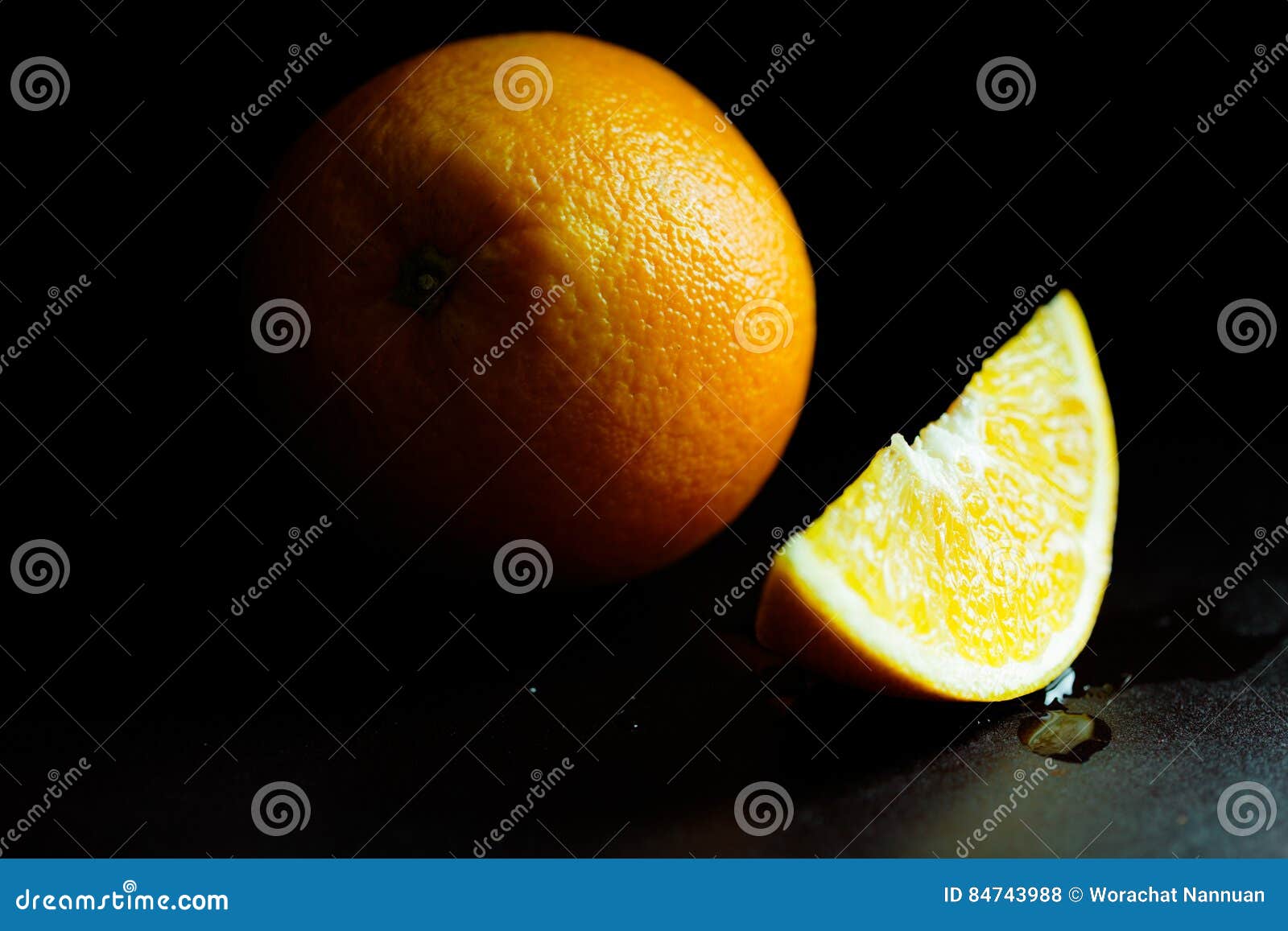 Oragne and Side of Orange with Moody and Dark Style Stock Photo - Image ...