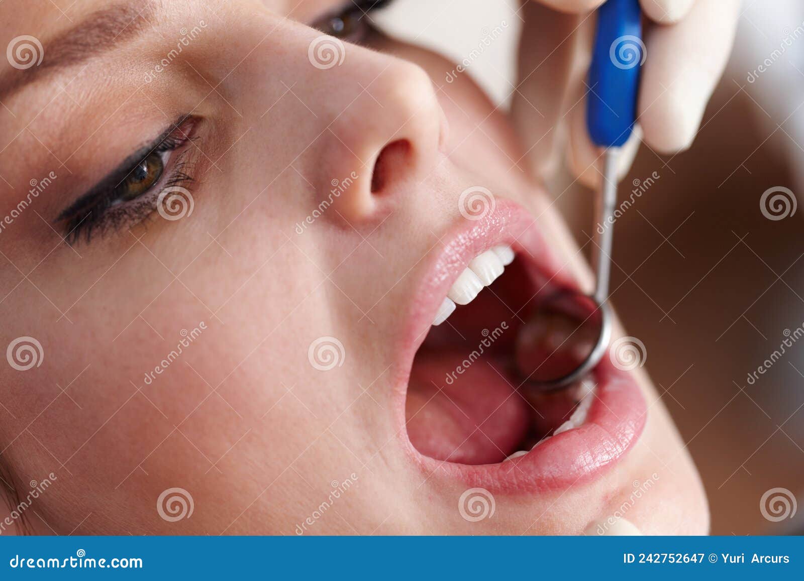 Oral Checkup. Closeup of Patients Open Mouth before Oral Checkup. Stock ...