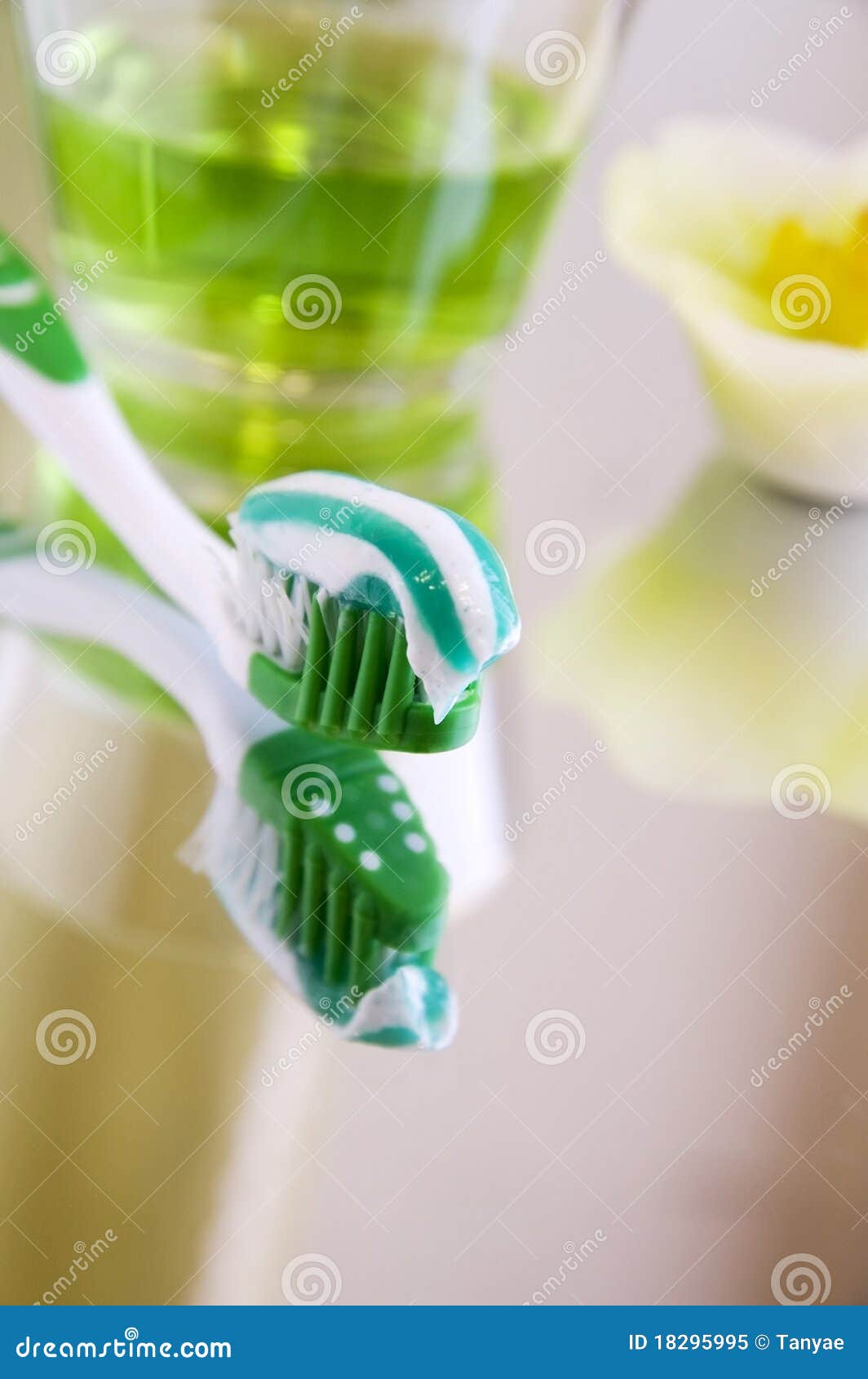 Oral Hygiene Products - Toothbrush with Toothpaste Stock Image - Image ...