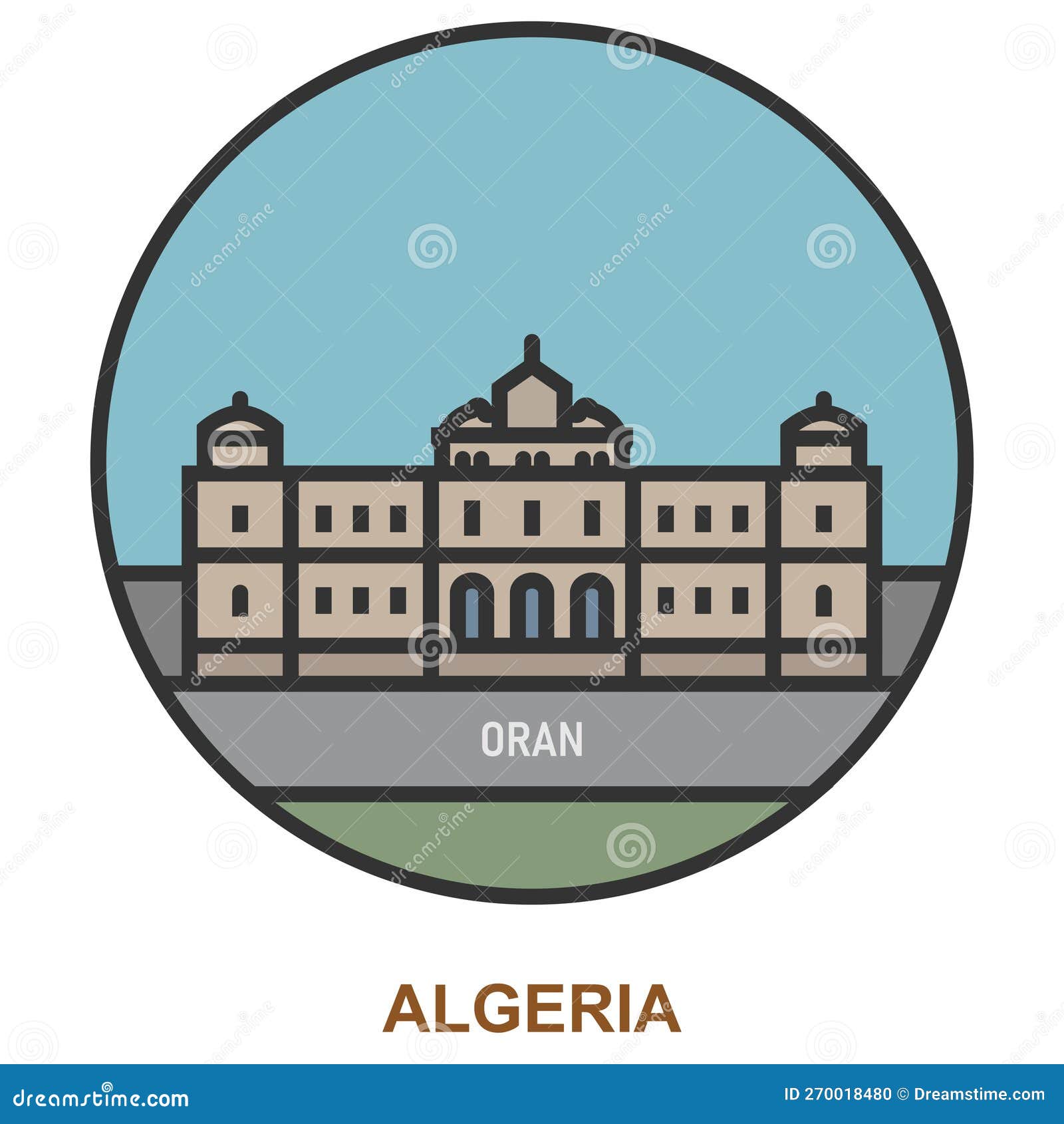 Oran. Cities and Towns in Algeria Stock Vector - Illustration of ...