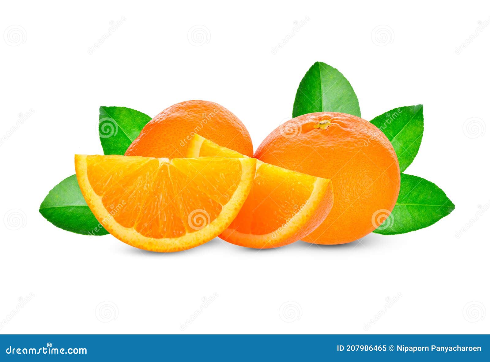Orang Fruit Isolate. Orange with Leaves Isolated on White Stock Image ...