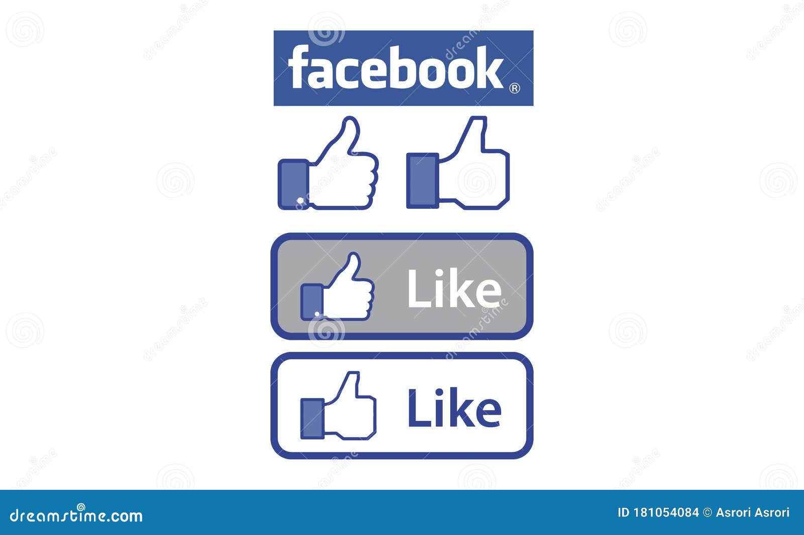 Facebook Like buttons. editorial stock image. Illustration of button ...
