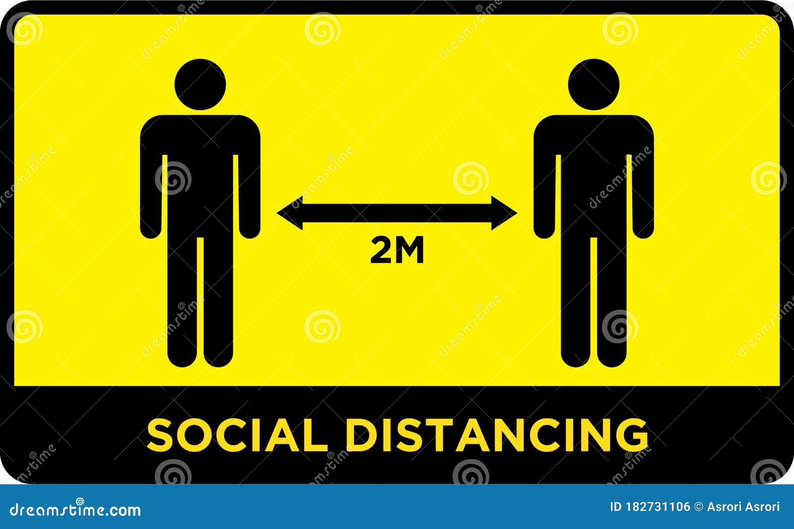 Social Distancing Banner. Keep the 2 Meter Distance Stock Vector ...