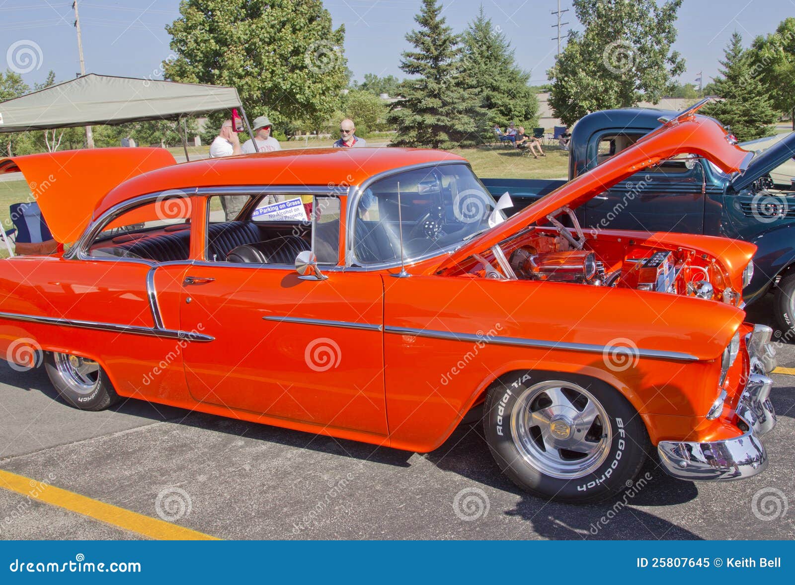 Orange 1957 Chevy Bel Air editorial image. Image of appleton - 25807645