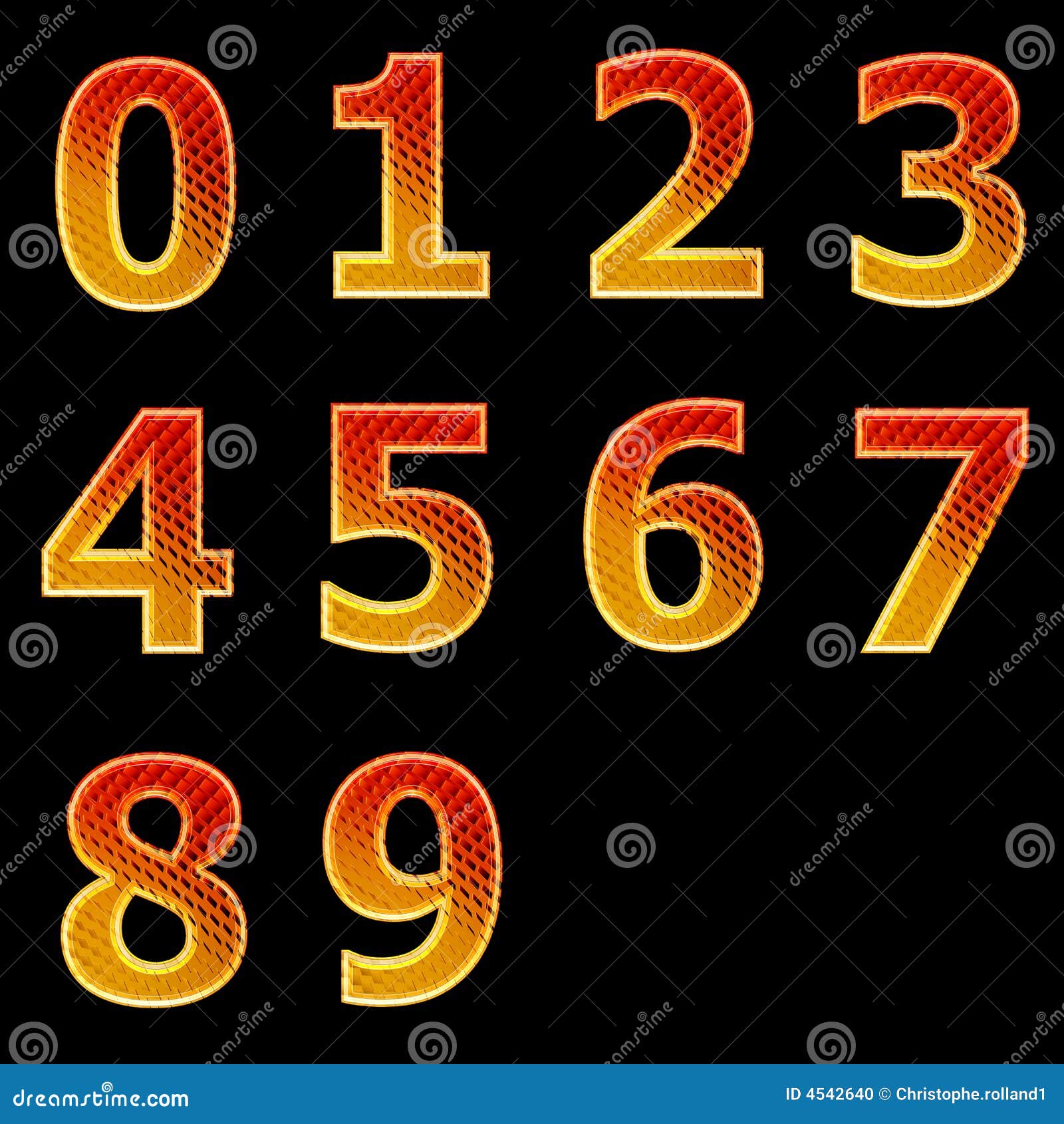 Orange 3d numbers stock illustration. Illustration of isolated - 4542640