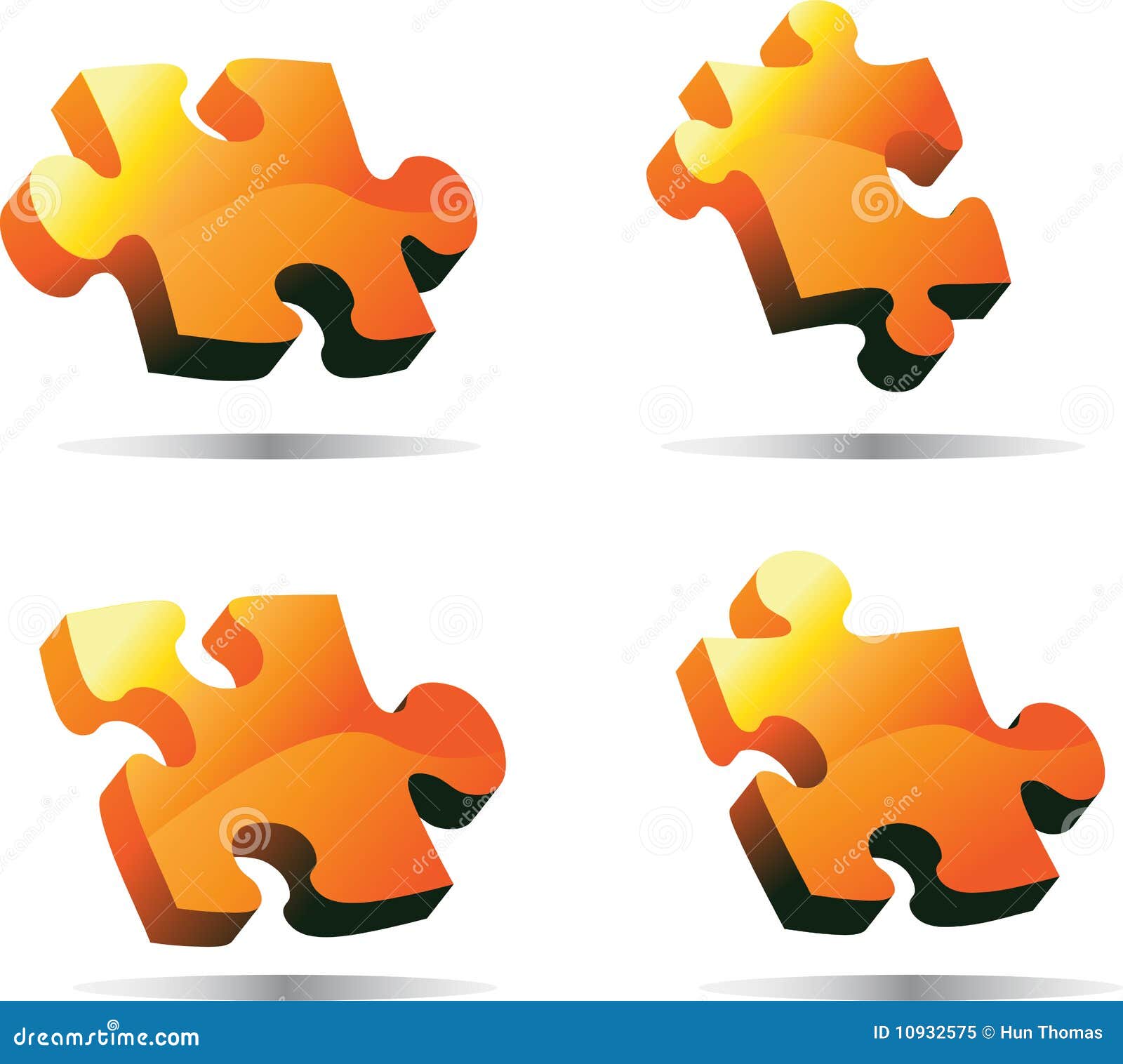 Orange 3D Vector Puzzle Royalty Free Stock Photo - Image: 10932575