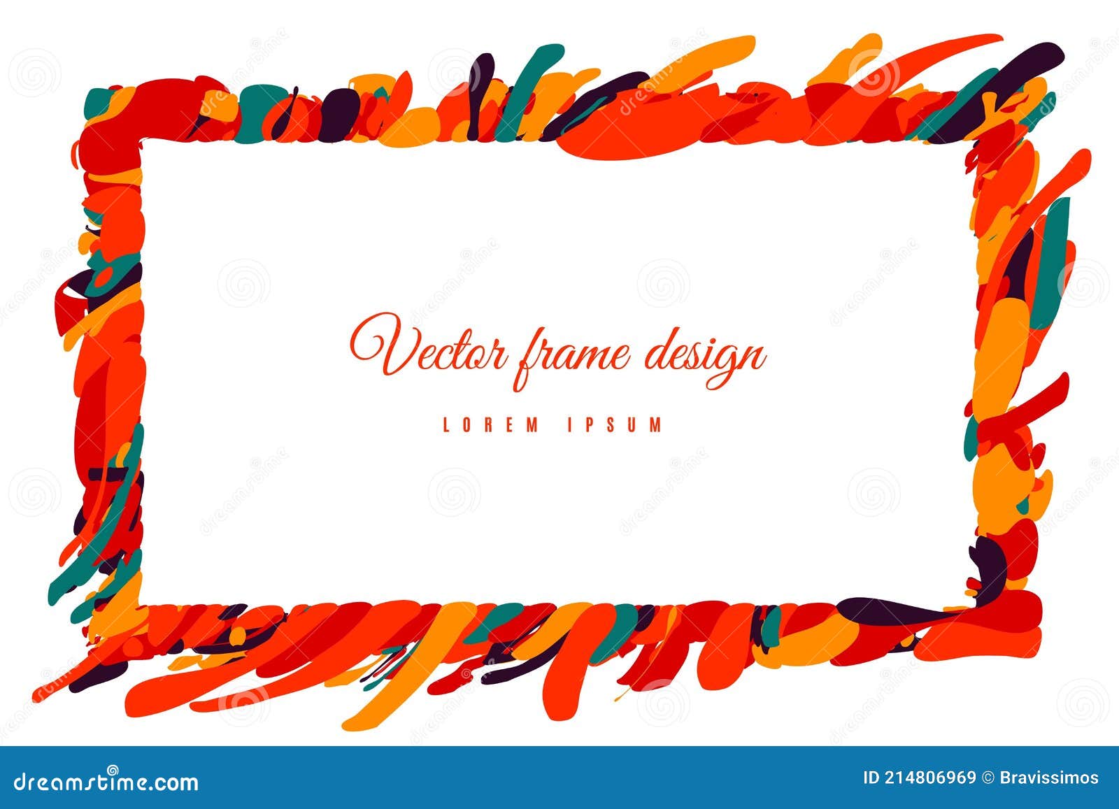 Orange Abstract Art Wave Background Frame. Flow Stock Vector ...
