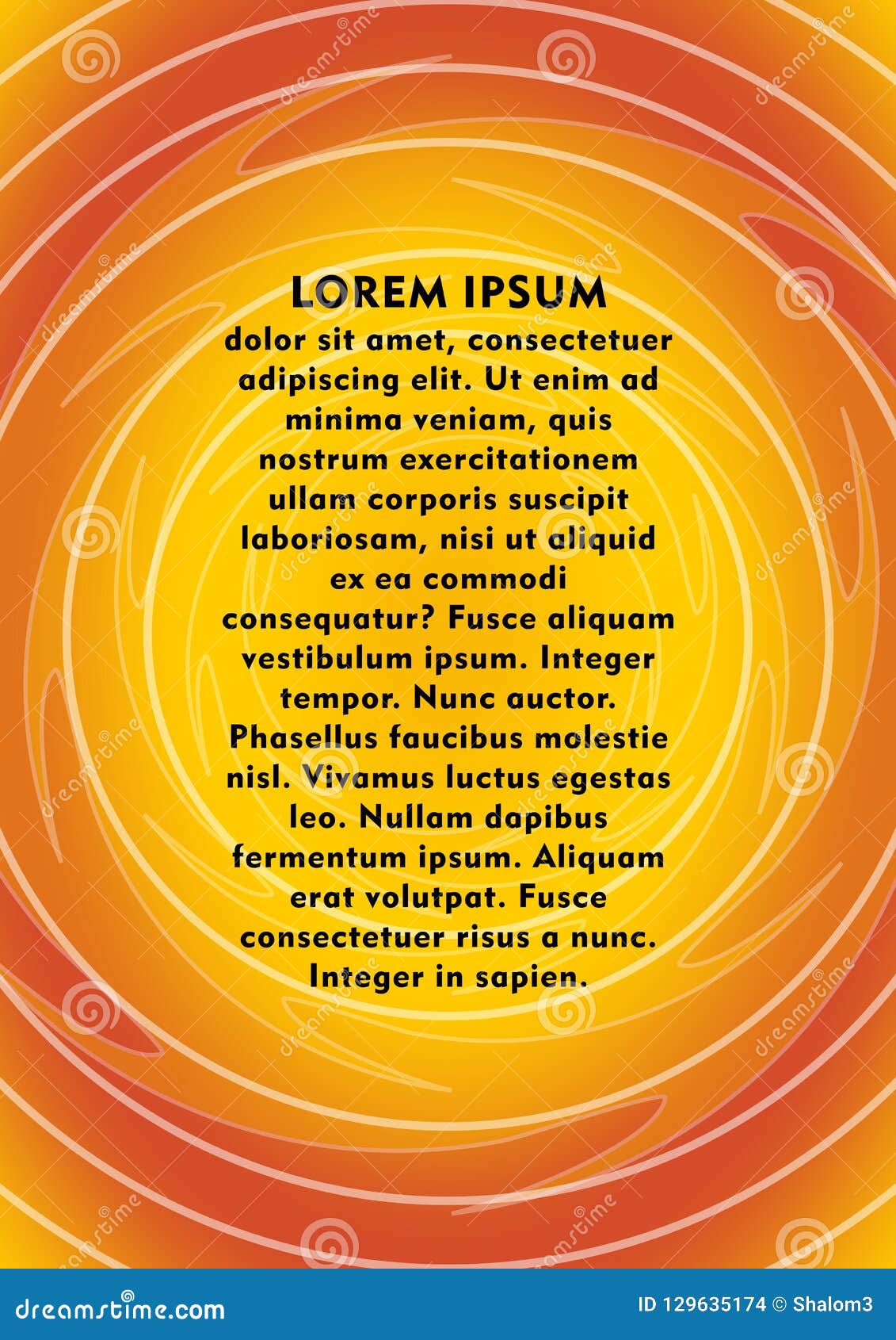 Orange Abstract Background in Plasma Design, Sample Text, Oval Composed ...