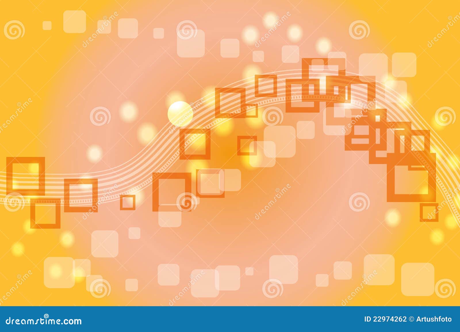 Orange Abstract Background with Square Shape Stock Vector ...