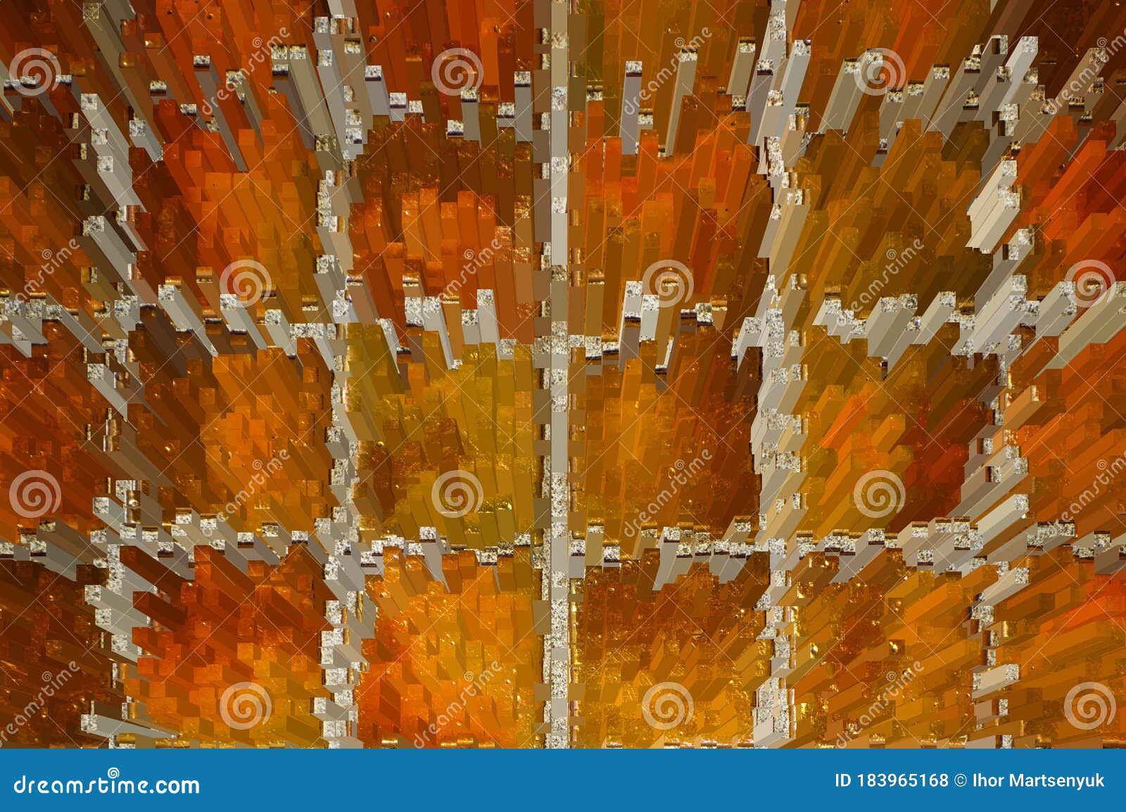 The Orange Abstract Background from Square Shape Blocks. Geometric ...