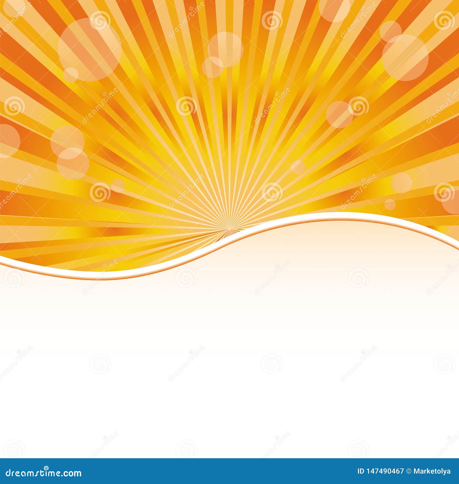 Orange Abstract Background Template with Sun Baubles Stock Vector ...