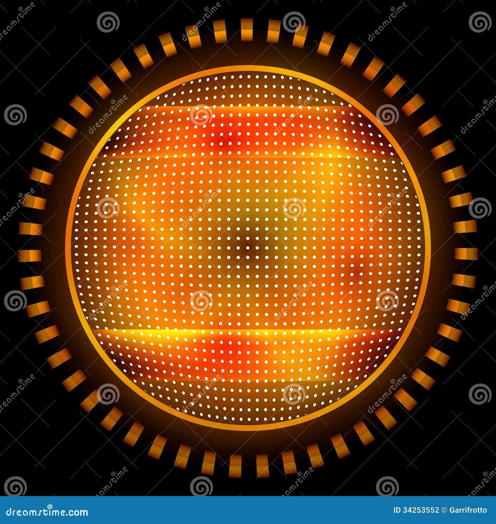 Orange abstract circle stock vector. Illustration of effect - 34253552
