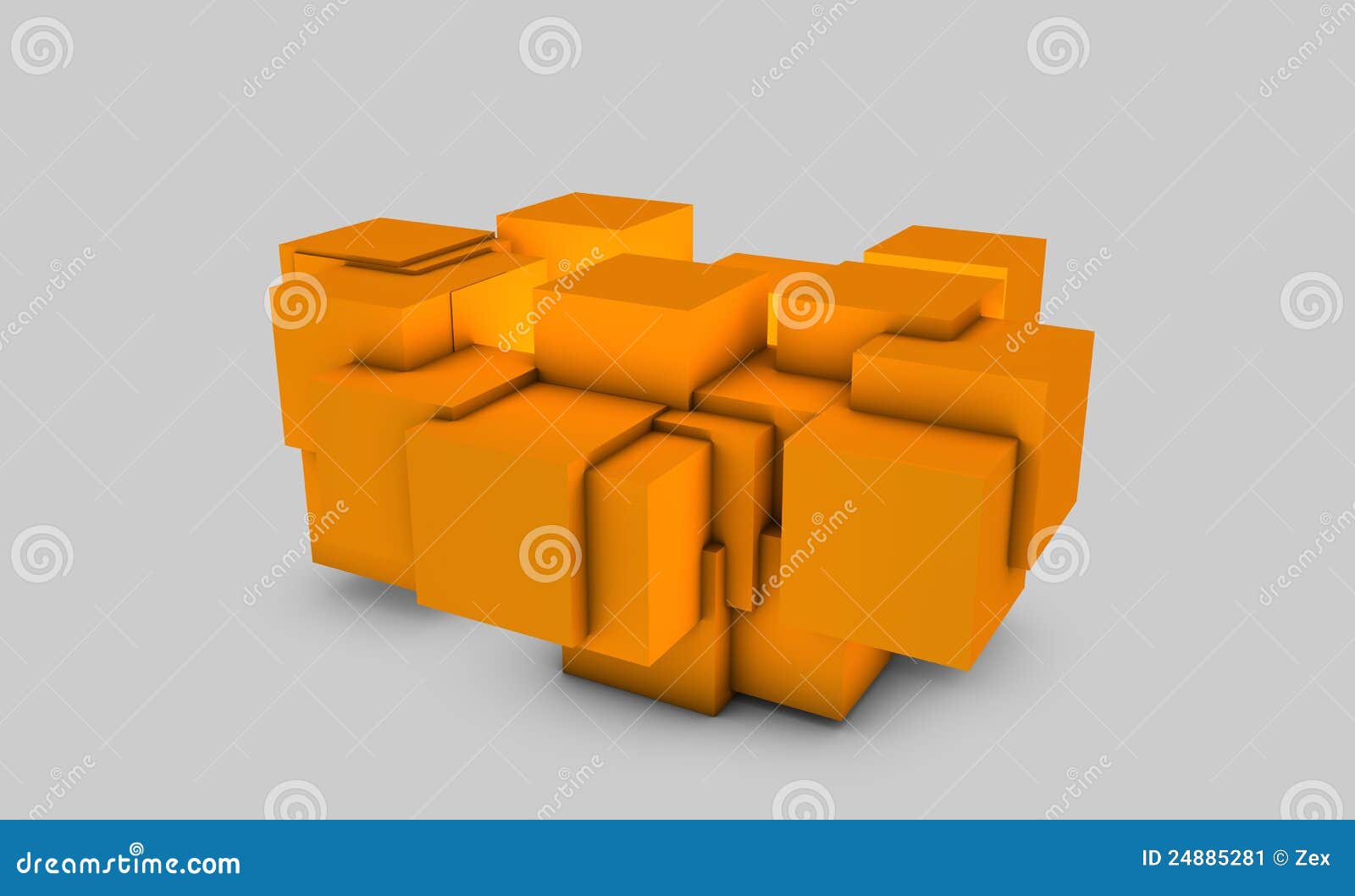 Orange abstract cubes stock illustration. Illustration of cubes - 24885281