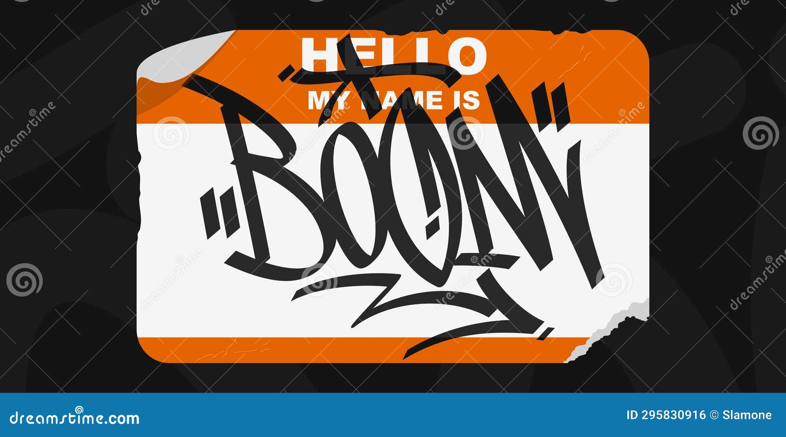 Orange Abstract Flat Graffiti Style Sticker Hello My Name is with Some ... Orange Abstract Flat Graffiti Style Sticker Hello My Name is with Some ...