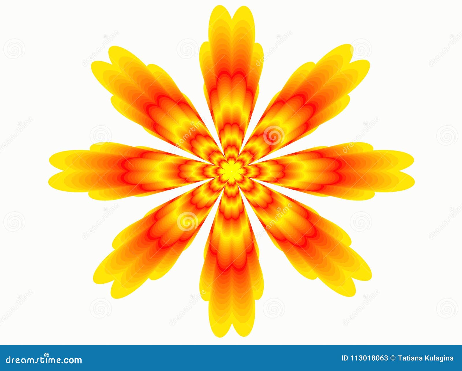 Orange Abstract Flower. the Vector Image. Stock Vector - Illustration ...