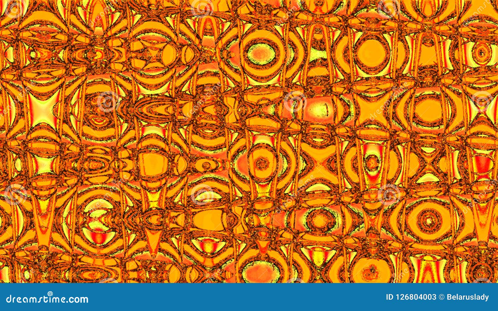 Orange Abstract Geometric Mosaic Aztec Pattern Stock Illustration ...