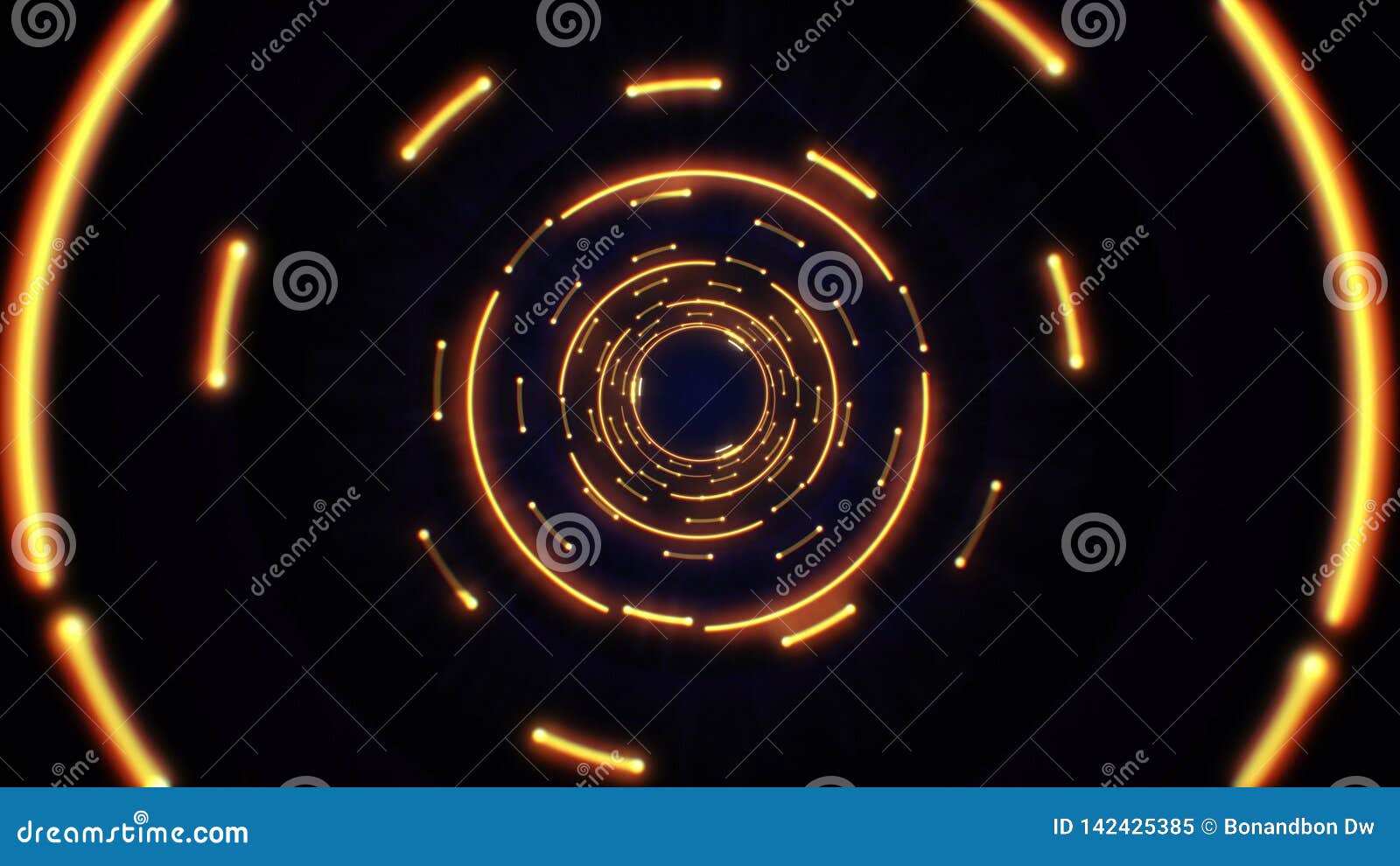 Orange Abstract Light Circles Seamless Looping. Stock Illustration ...