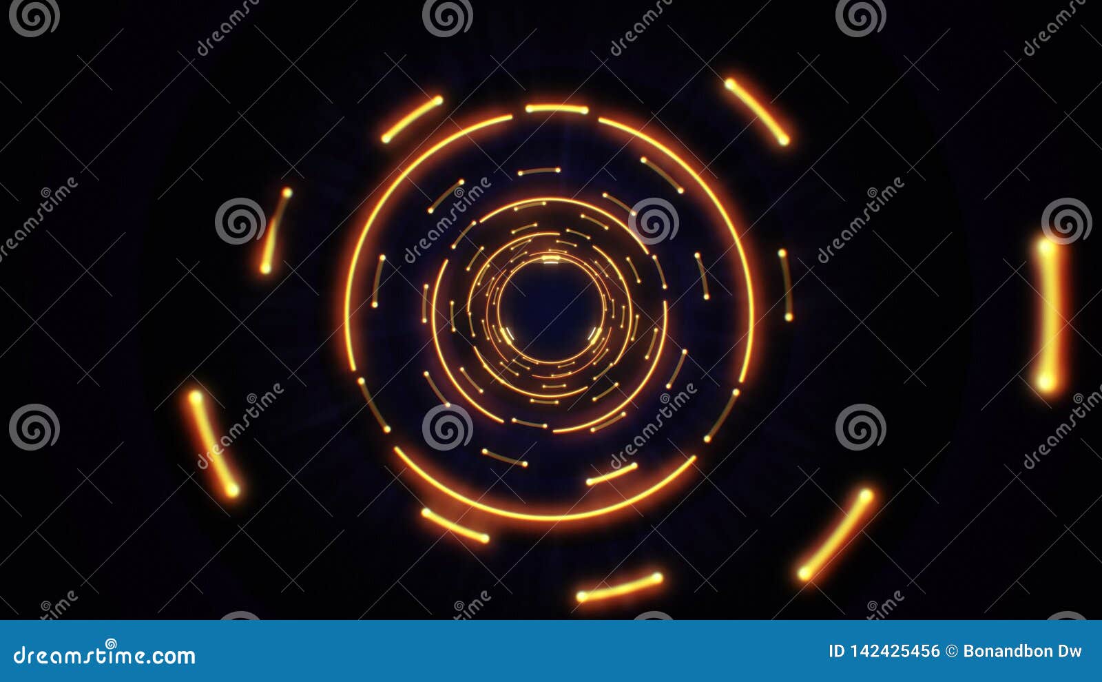 Orange Abstract Light Circles Seamless Looping. Stock Illustration ...