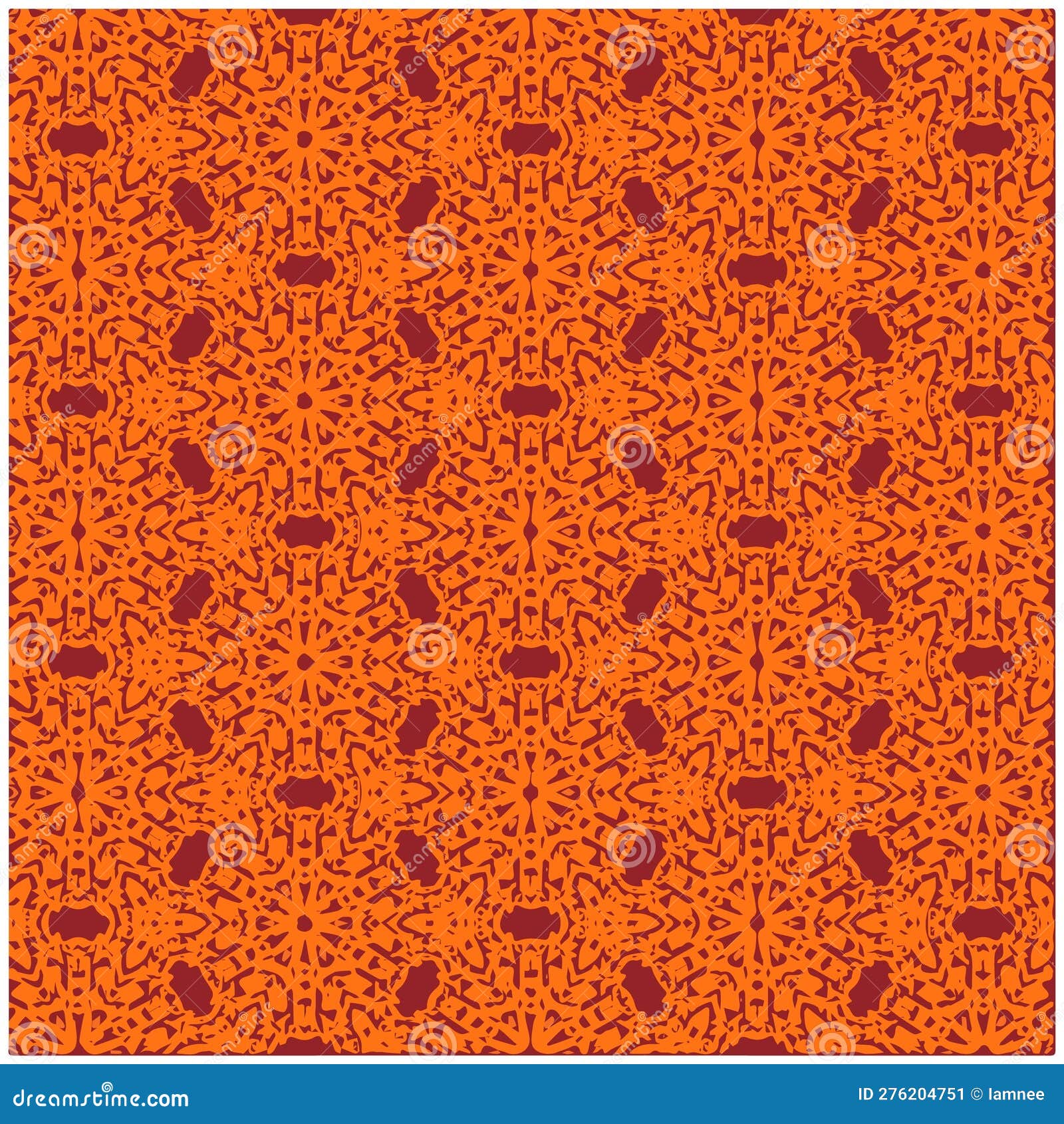 Orange Abstract Mandala or Ikat Wallpaper Pattern Background Stock ...
