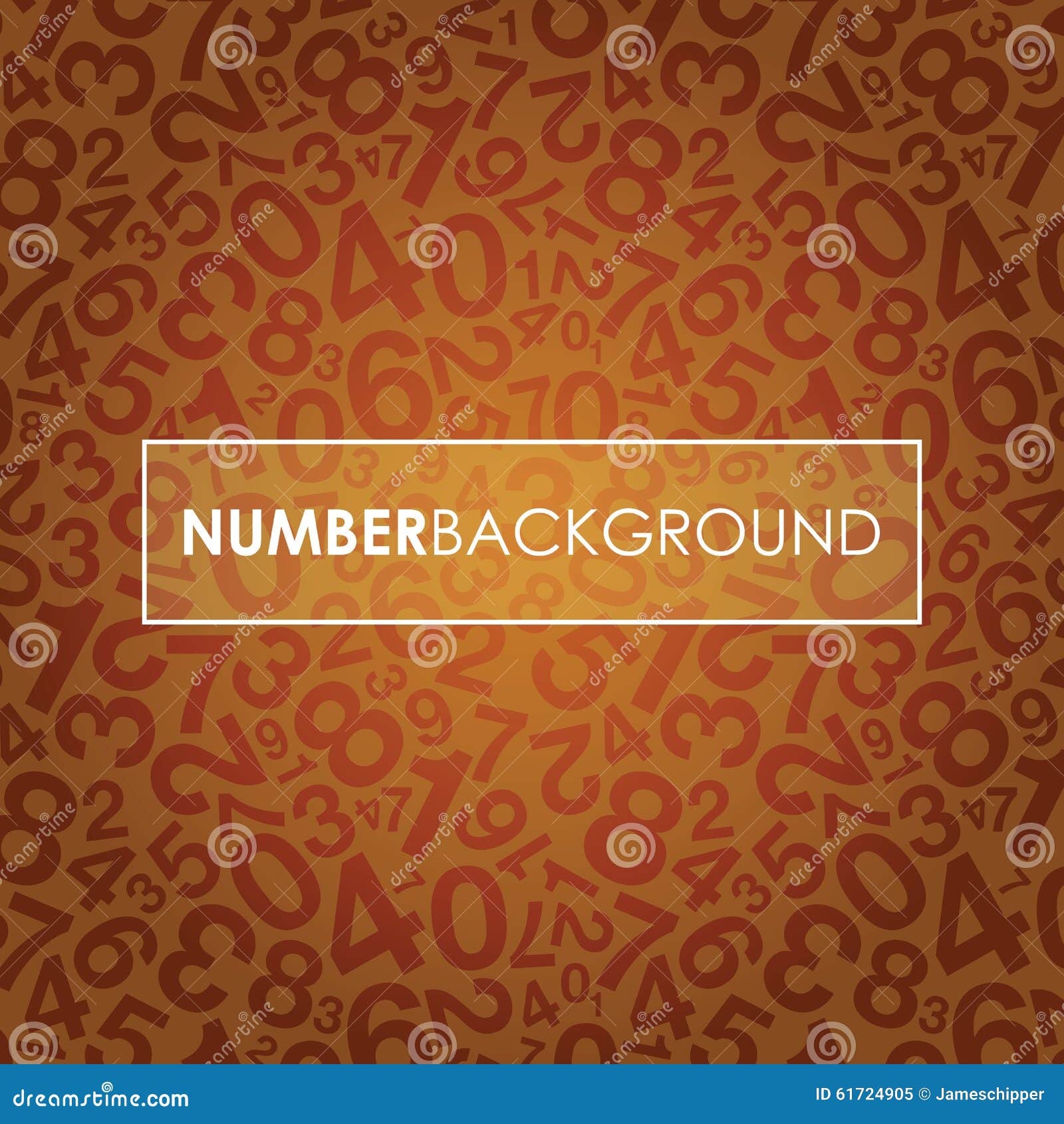 Orange Abstract Number Background Stock Vector - Illustration of ...