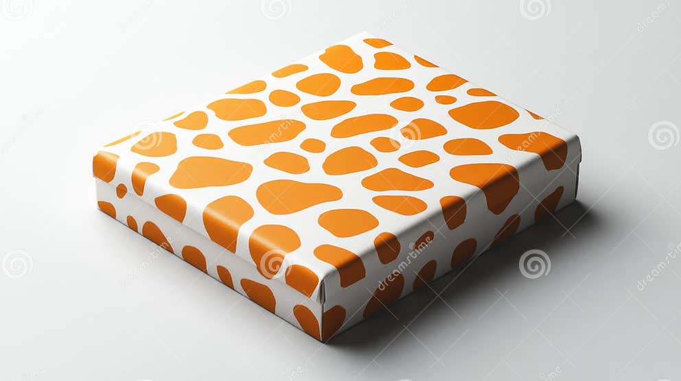 Orange Abstract Patterned Box on White Background Generative AI Stock ...