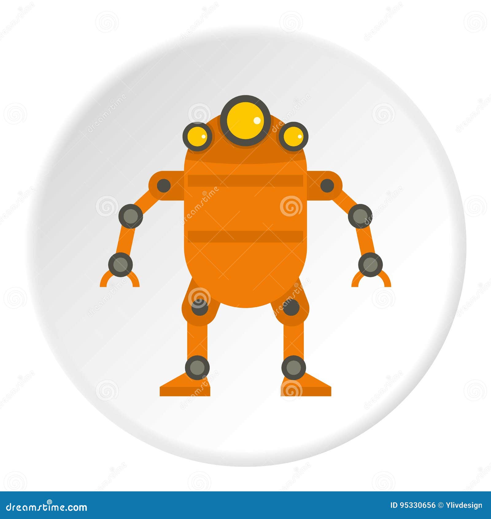 Orange Abstract Robot Icon Circle Stock Vector - Illustration of future ...