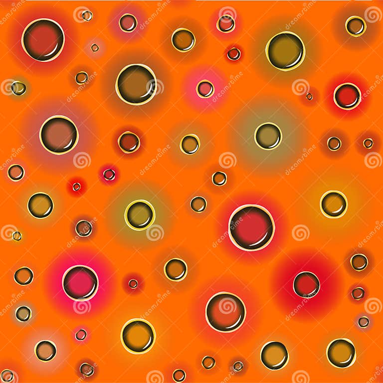 Orange Abstract Seamless Pattern with Circles Stock Illustration ...