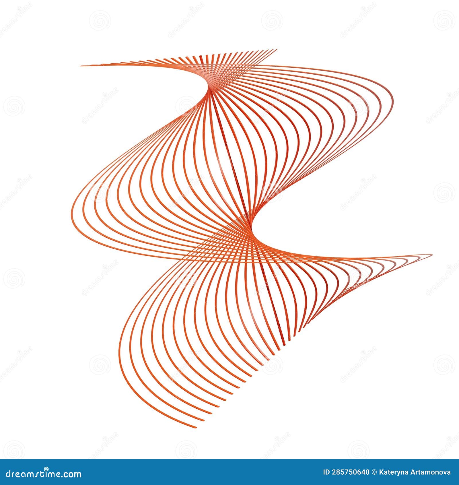 Orange Abstract Shape. Isolated on White Background. 3D Render. Stock ...