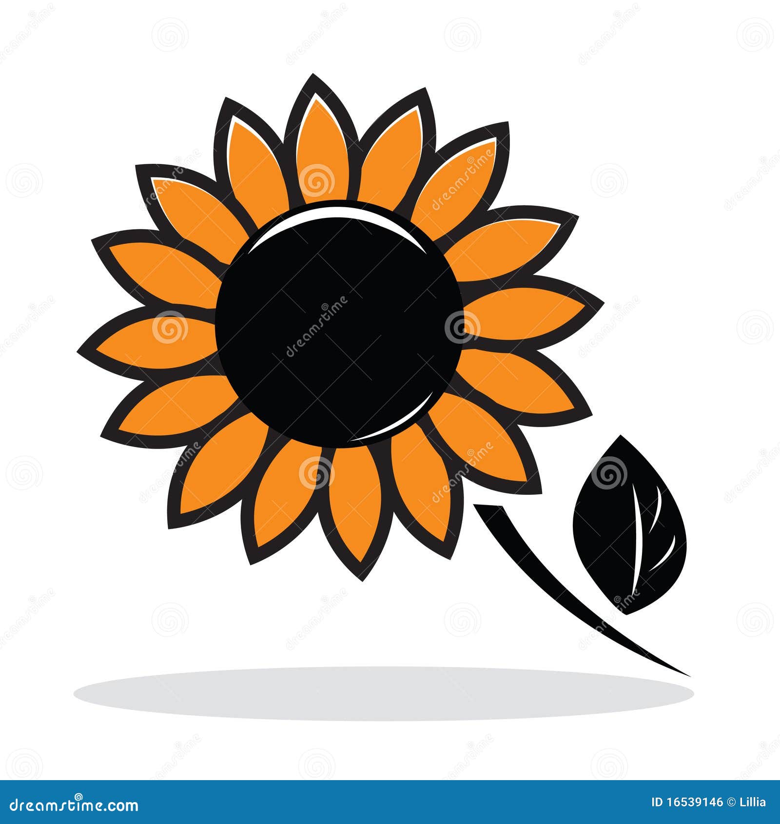 Orange abstract sunflower stock vector. Illustration of isolated - 16539146