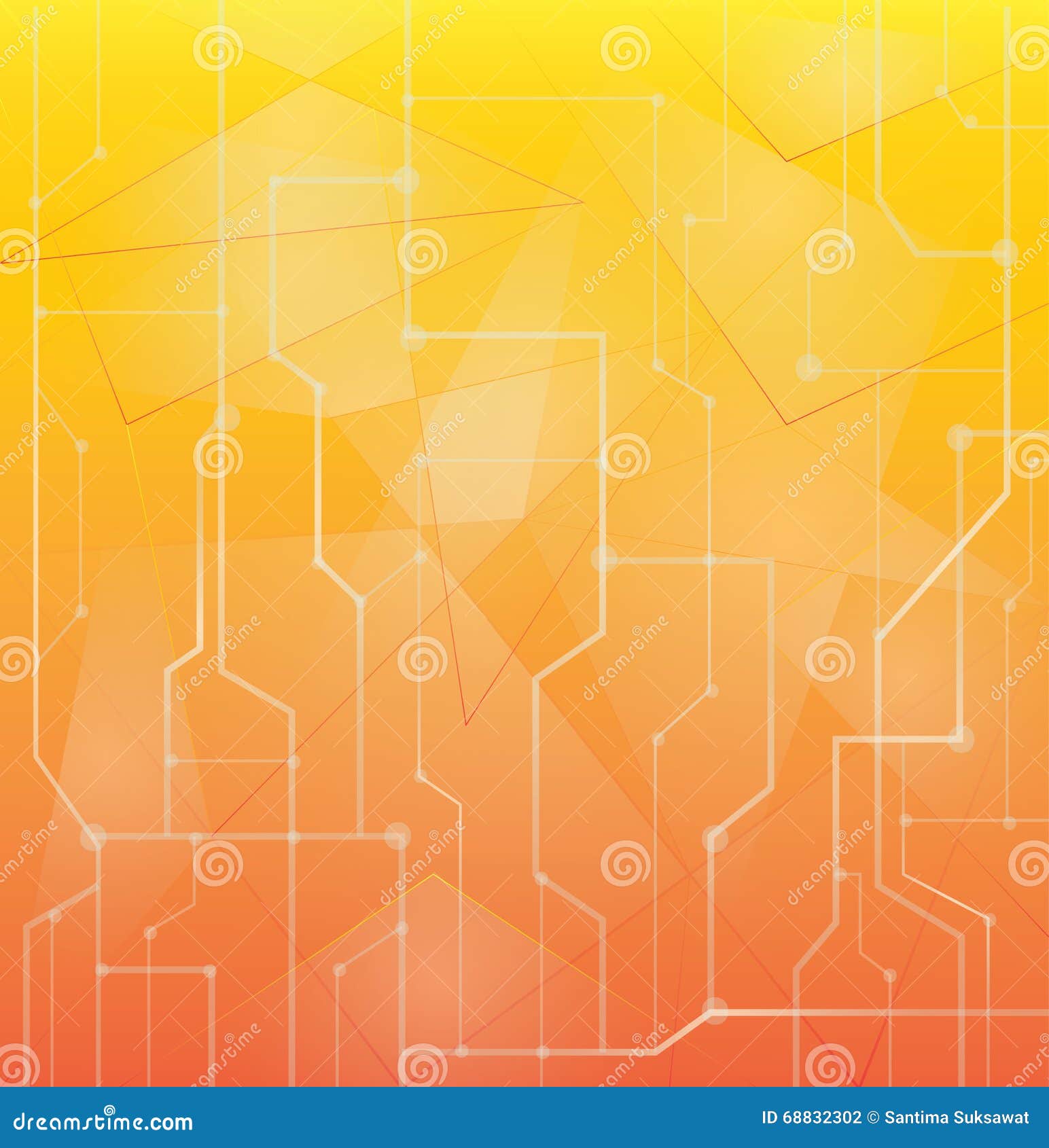 Orange Abstract Technology Vector Background Stock Vector ...
