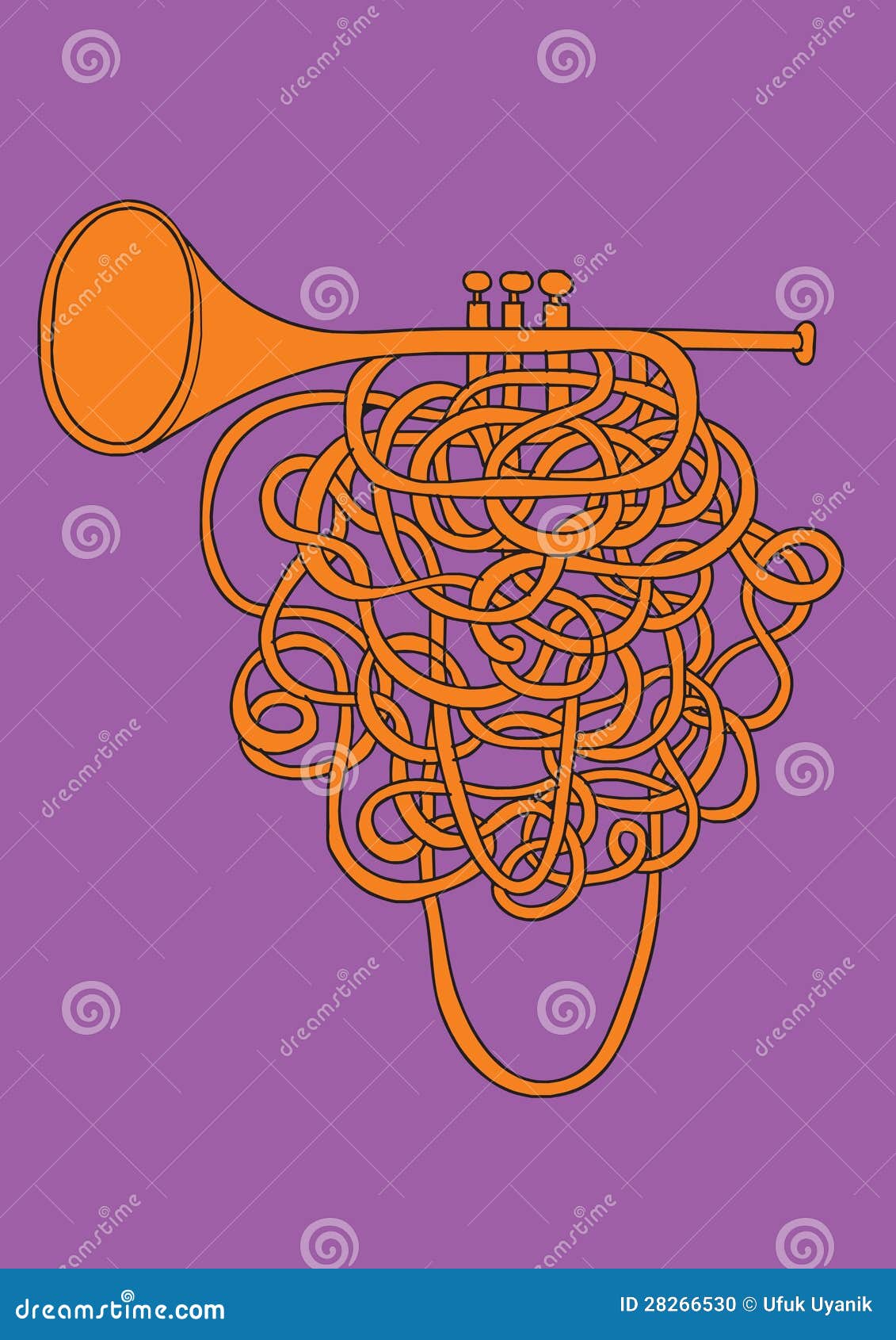 Orange abstract trumpet stock illustration. Illustration of design ...