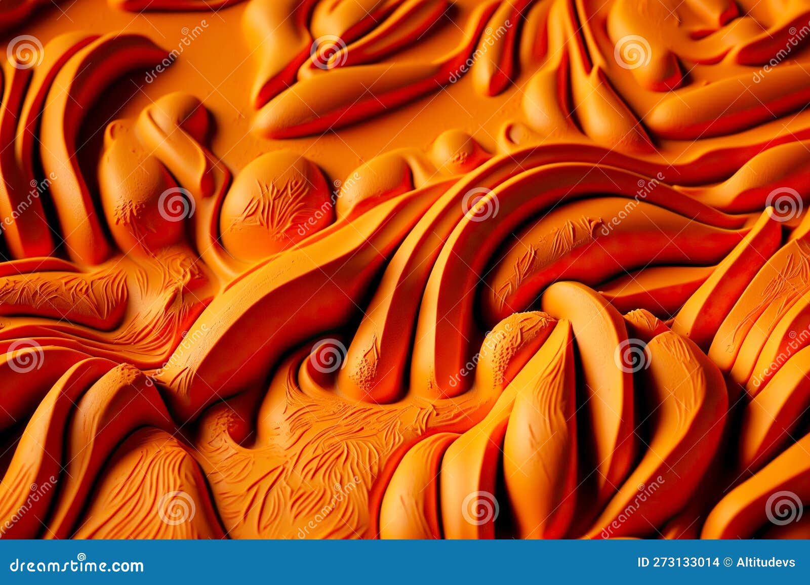 Orange Abstract Waves and Plasticine Texture Lines Stock Illustration ...