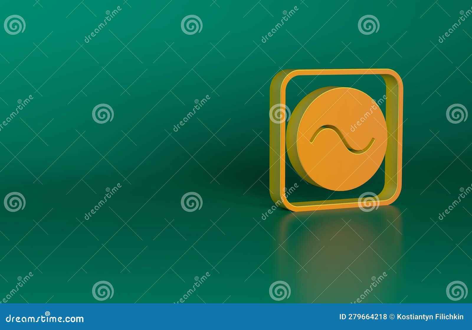 Orange AC Voltage Source Symbol Icon Isolated on Green Background ...