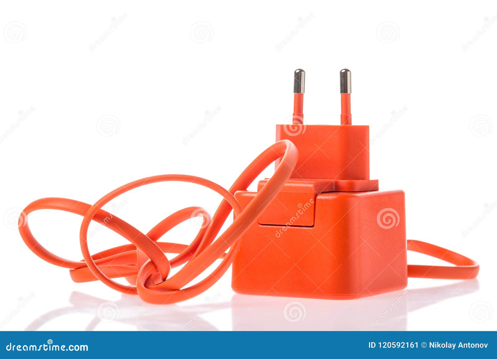 Orange Adapter Charger with Usb Cable Isolated on White Background with ...
