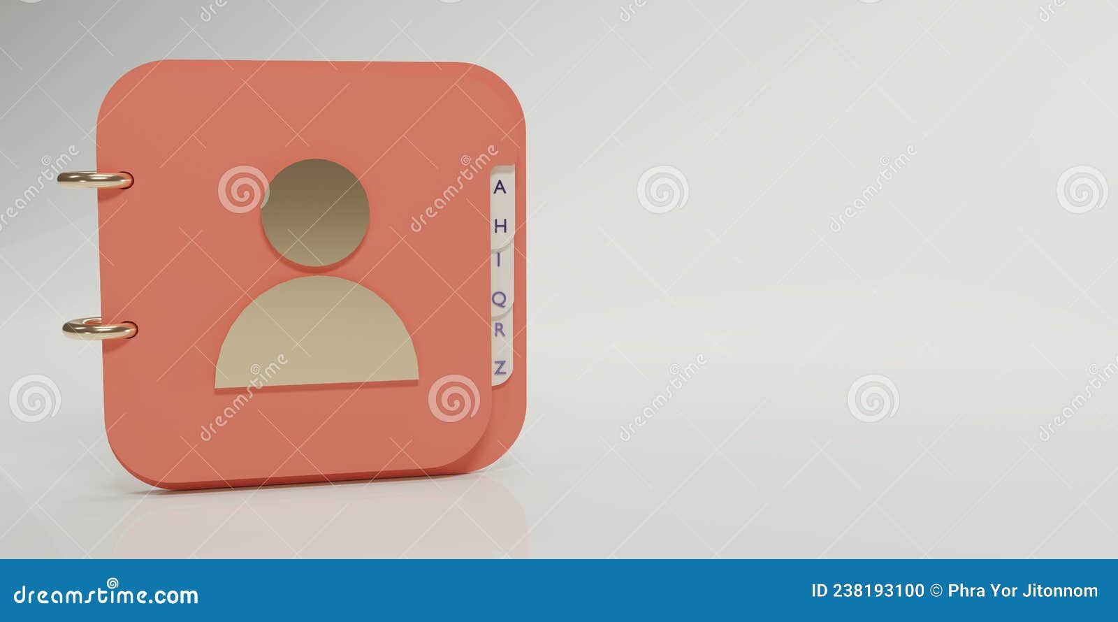 Orange Address Book Icon with Copy Space for Texts Isolated on White ...