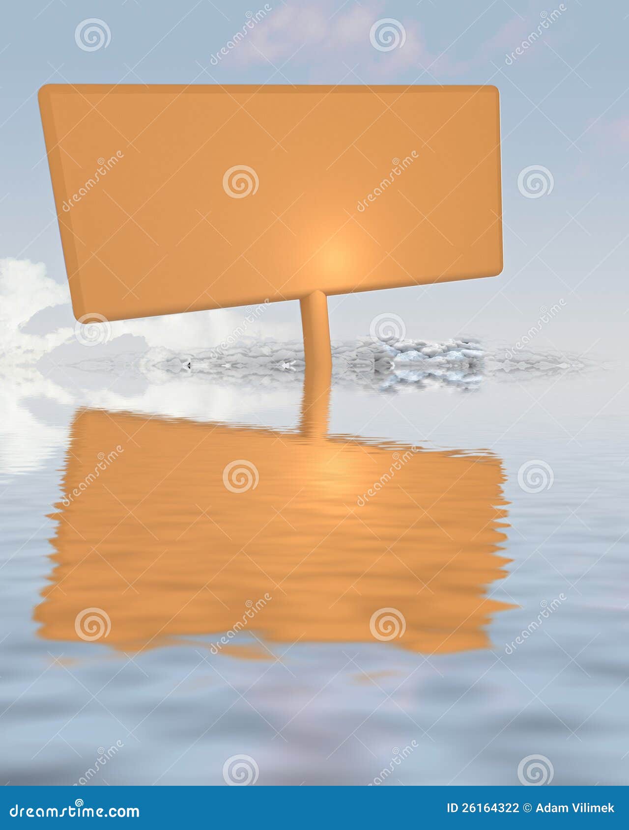 Orange Advertisement Board Stuck In Rocky Ground Stock Illustration ...