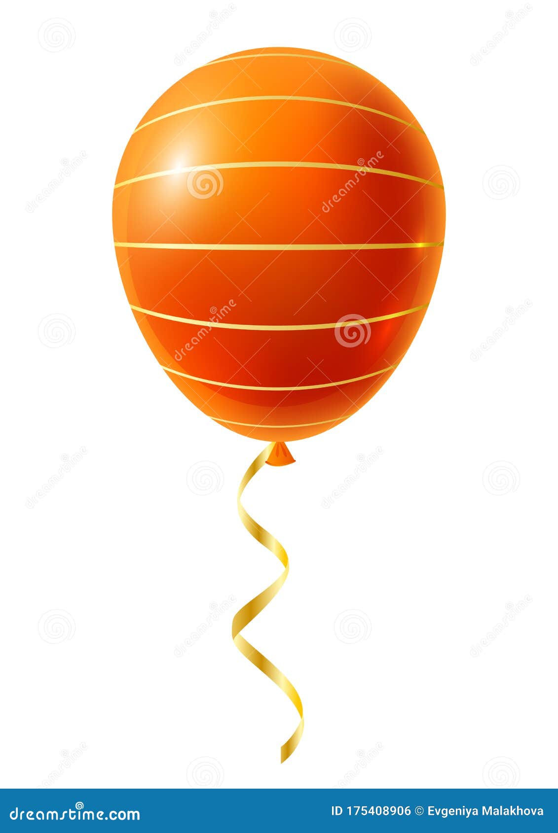 Orange Air Balloon Isolated on White Background Stock Vector ...