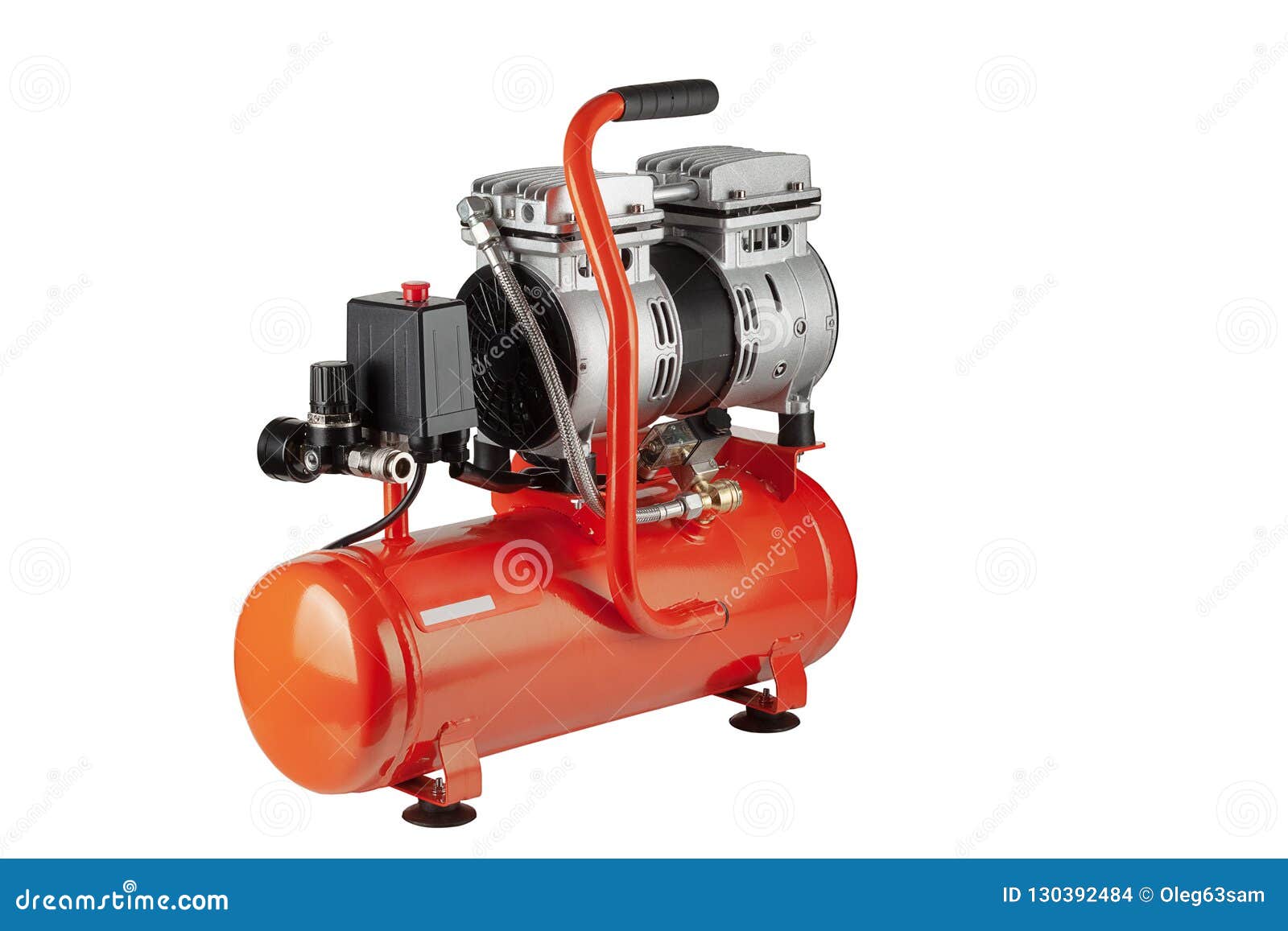 Orange air compressor stock photo. Image of orange, pump - 130392484