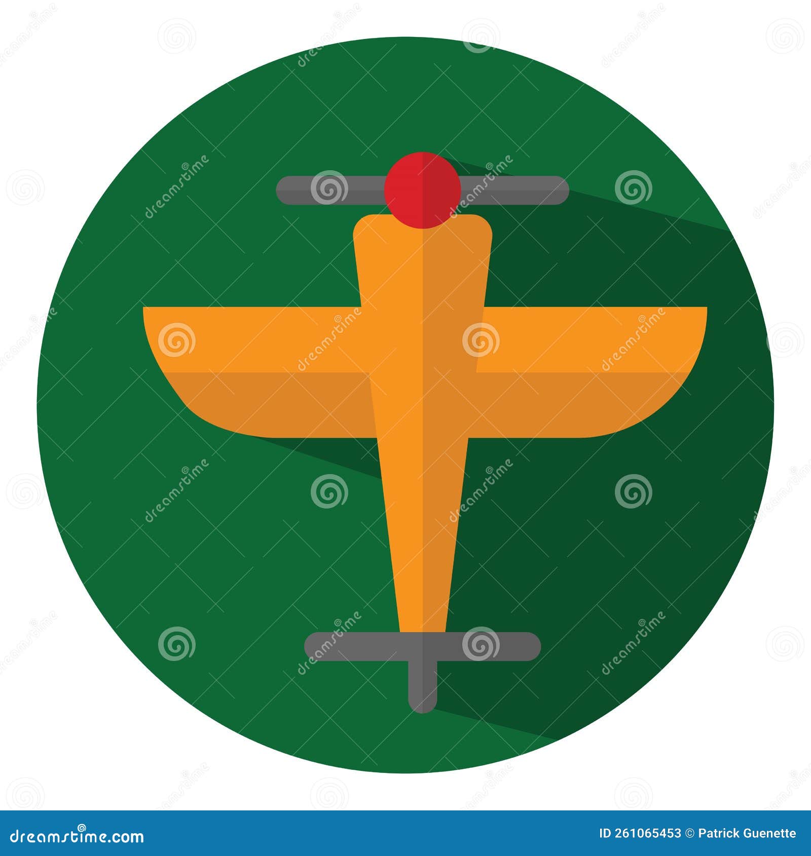 Orange airplane, icon stock vector. Illustration of colorful - 261065453