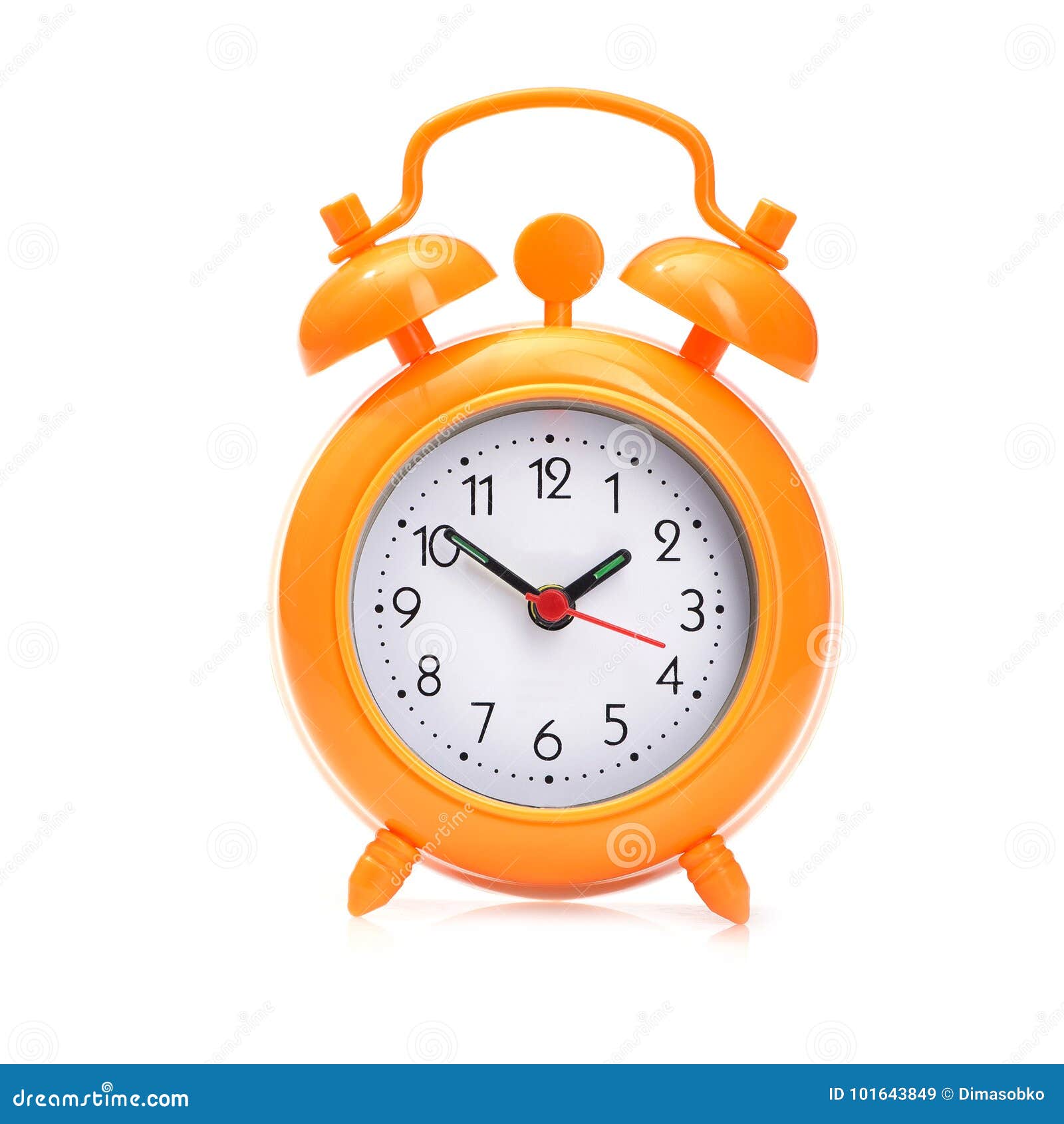 Orange Alarm Clock Isolated Stock Image - Image of minute, awake: 101643849